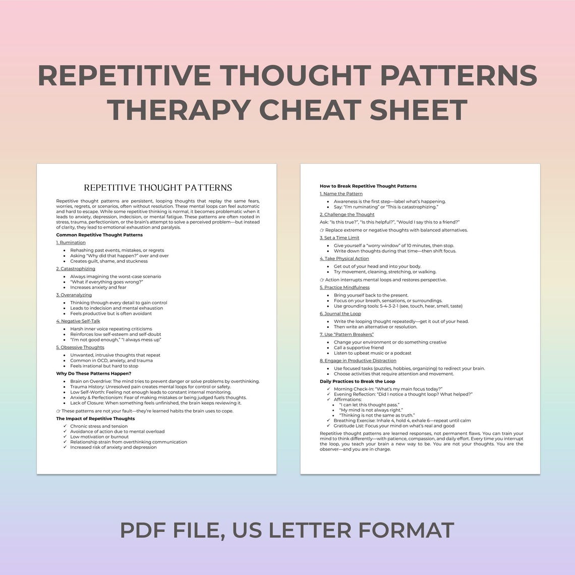 Repetitive Thoughts, Negative Thinking, Thought Patterns, Cognitive ...