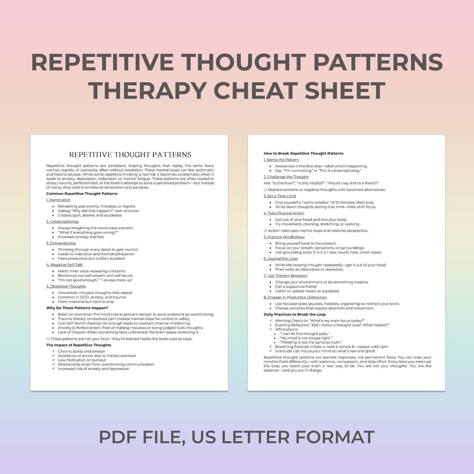 Repetitive Thoughts, Negative Thinking, Thought Patterns, Cognitive ...