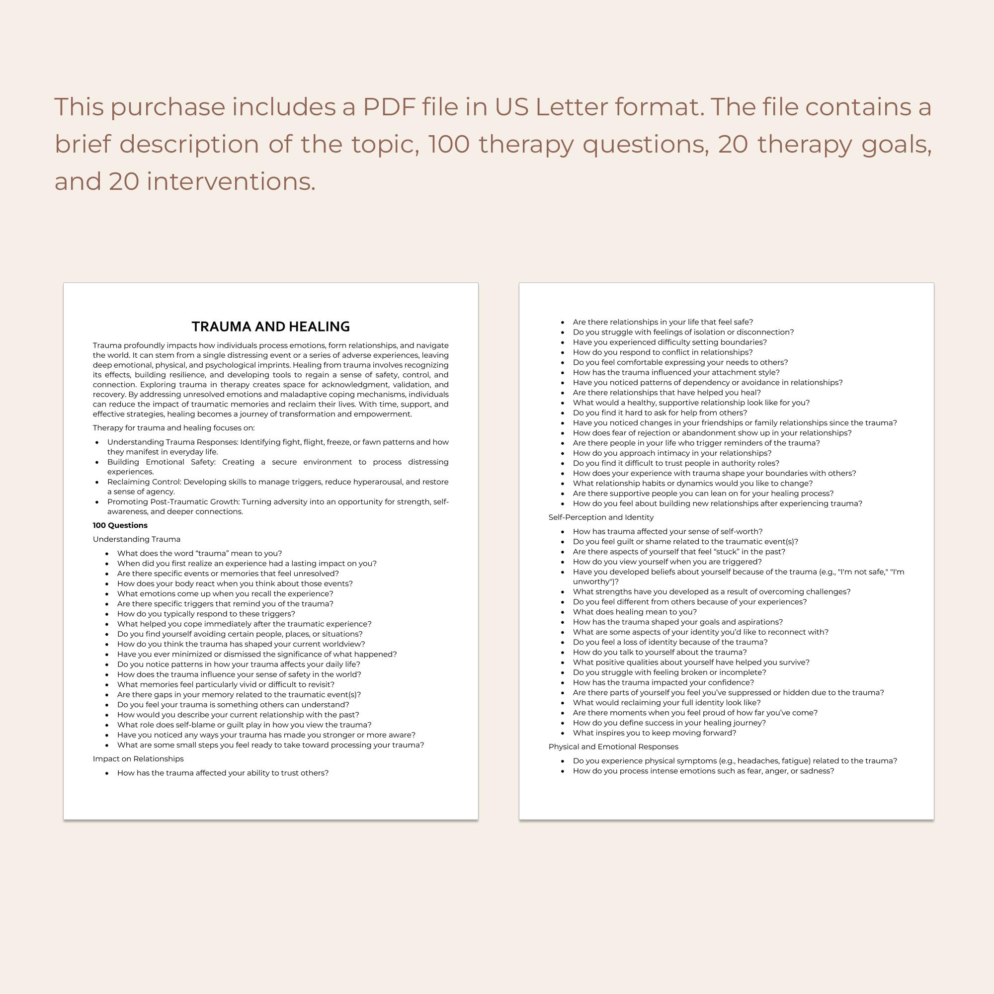 Trauma Recovery Questions, Emotional Healing, Trauma Triggers ...