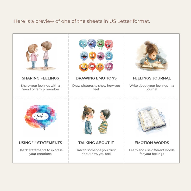 Feelings Therapy Cards for Kids Printable Psychotherapy Game Children ...