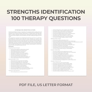 Therapy Questions for Strengths Identification, Self-awareness ...