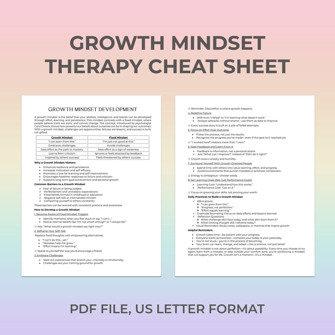 Growth Mindset, Growth Mindset Tips, Growth Mindset Therapy, Growth ...