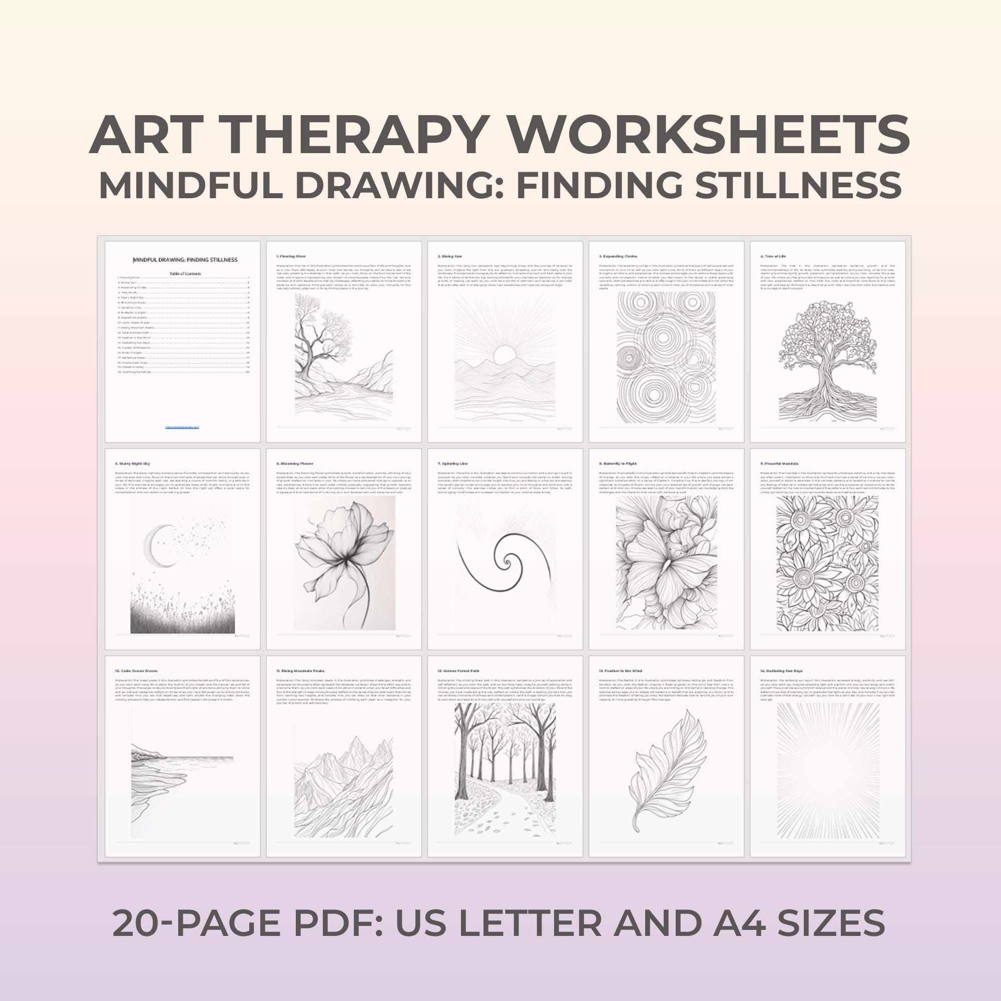 Art Therapy Sheets, Mindful Coloring, Mindfulness Art, Therapeutic ...