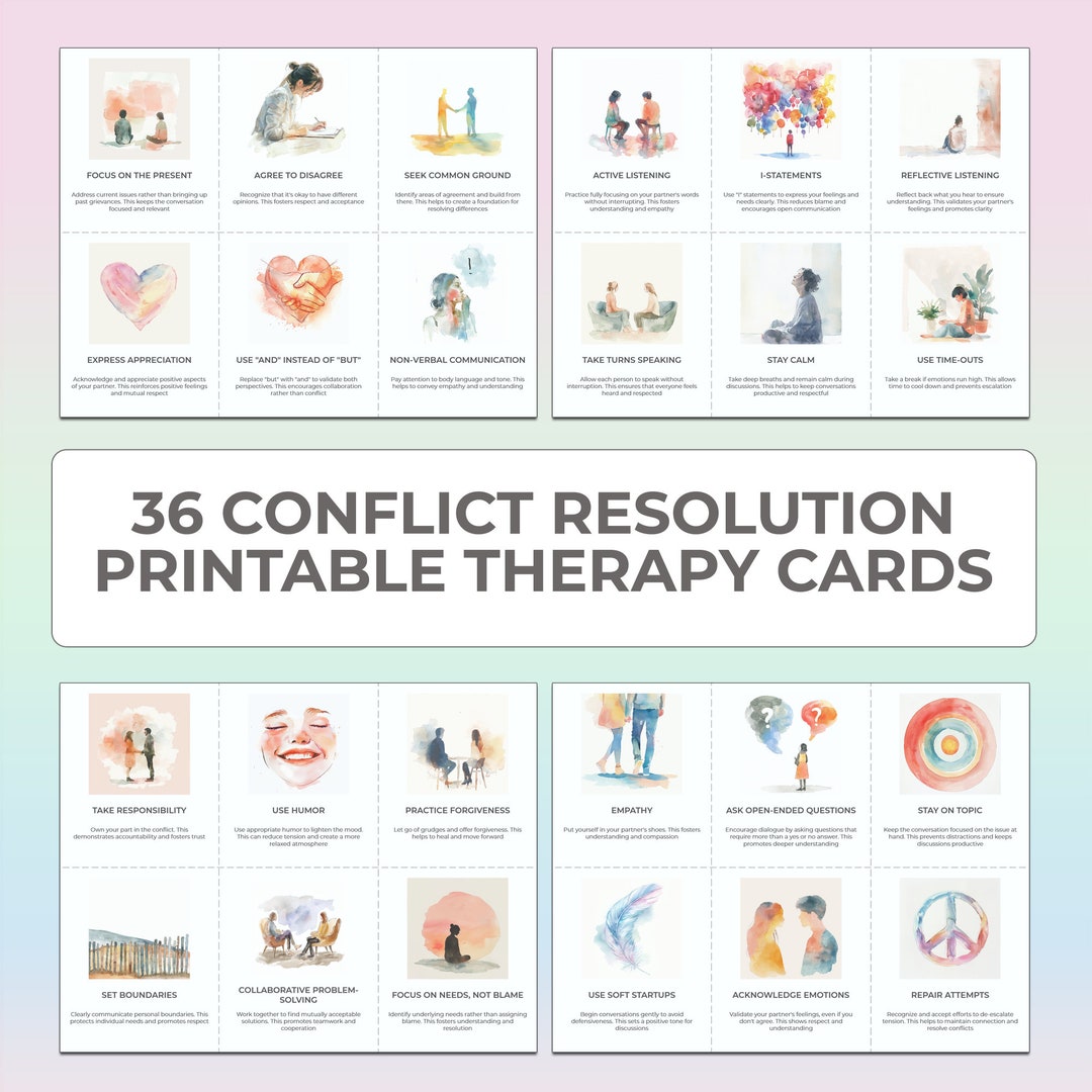 Conflict Resolution Therapy Cards, Couples Therapy, Family Therapy ...
