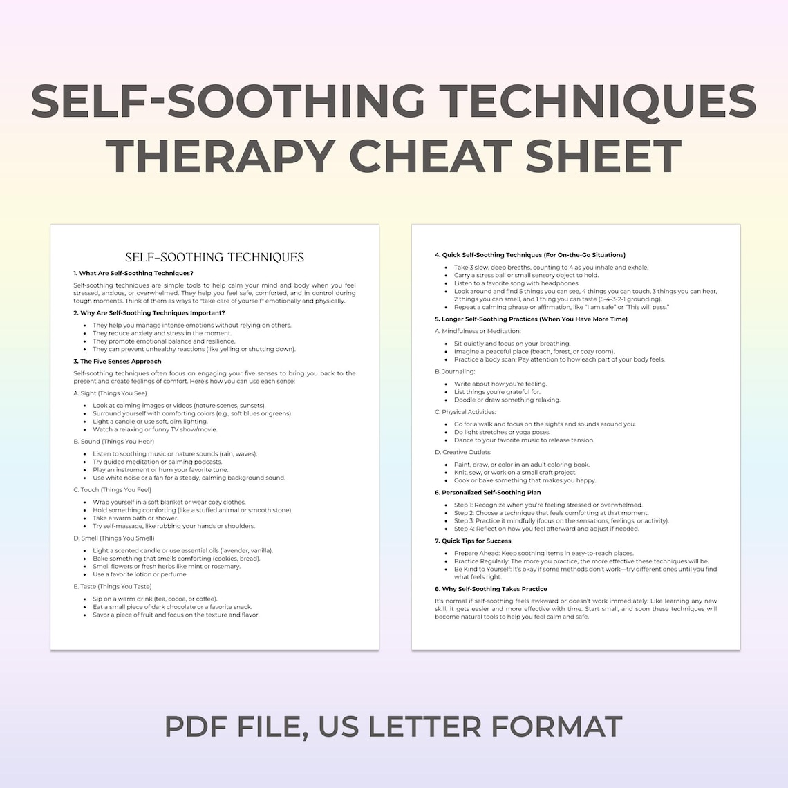 Grounding Techniques, Sensory Engagement, Self-compassion, Stress ...