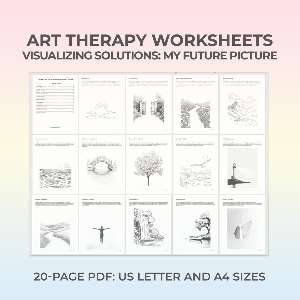 Art Therapy Workbook, Mindful Coloring, Solution-focused, Goal Setting ...