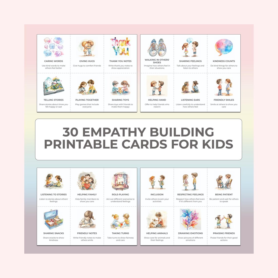 Therapy Cards for Children Empathy Thinking Printable Activity Deck ...