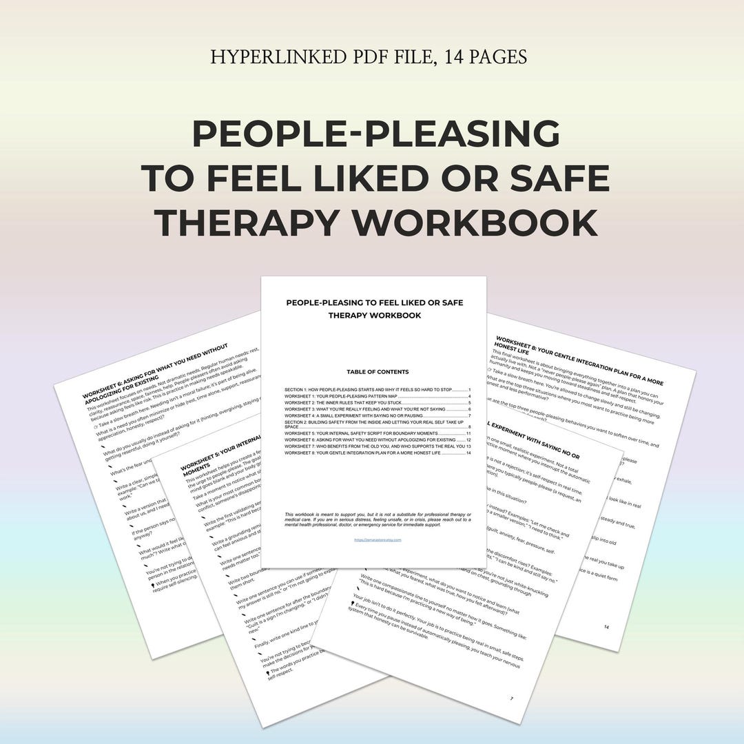 People Pleasing to Feel Safe Printable Workbook Pause Guilt Friendly ...