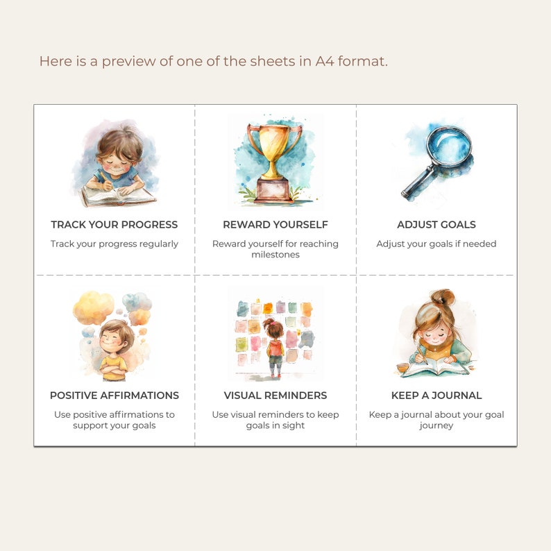 Goal Setting, Printable Cards for Kids, Therapy Cards for Children ...