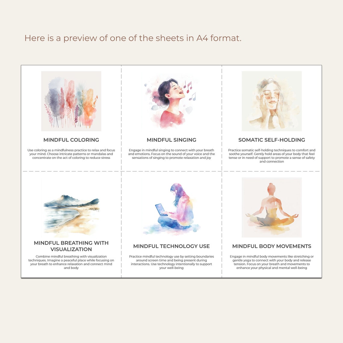 Mind-body Connection, Therapy Cards, Body Mind Connection Exercises ...