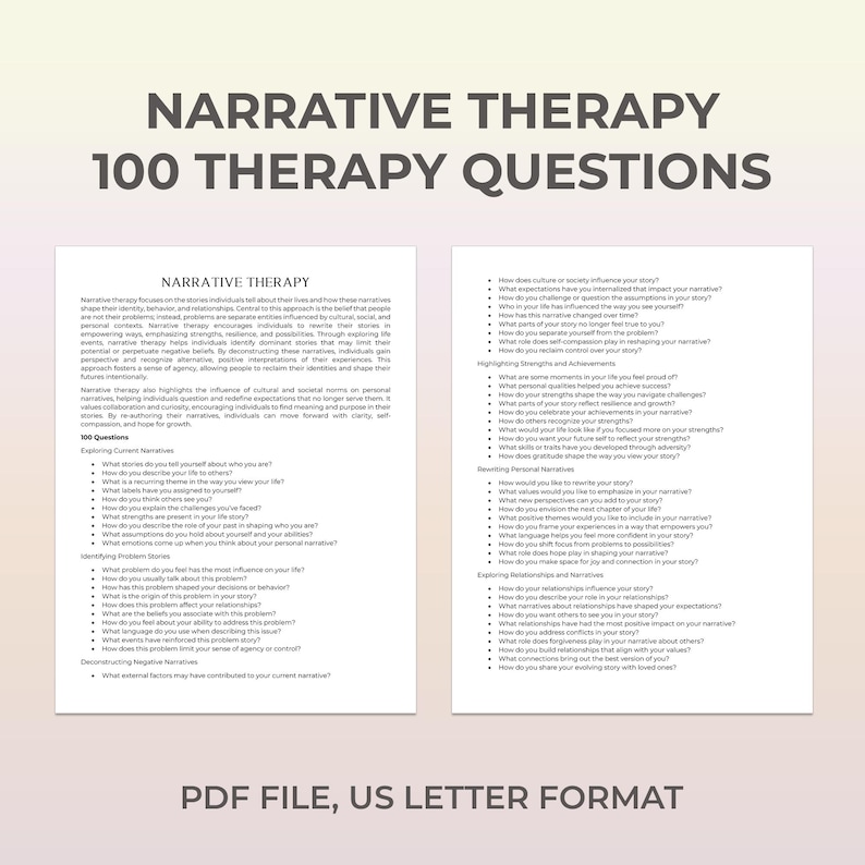 Narrative Therapy Questions, Personal Growth, Self-identity, Strengths ...