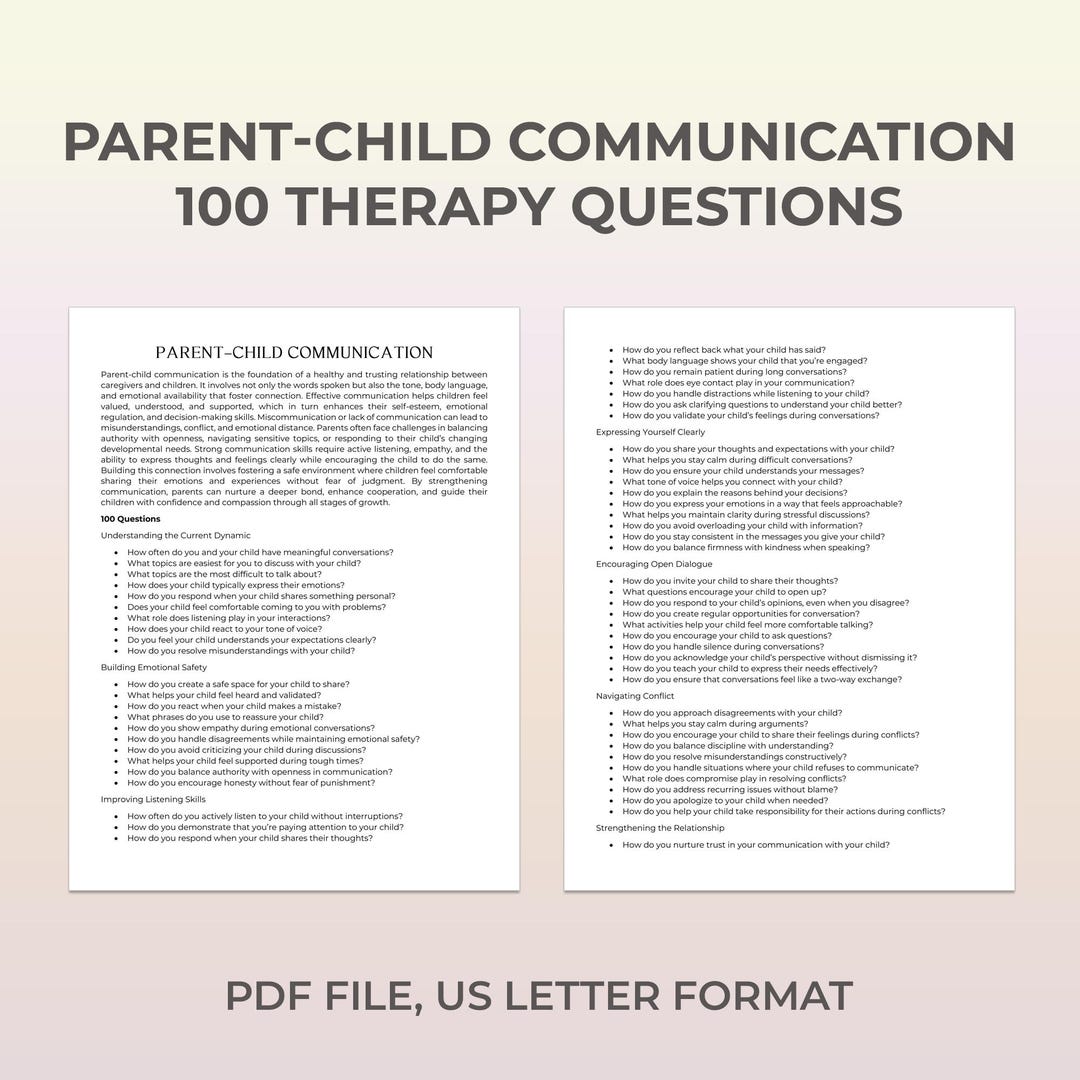 Parent-child Communication Questions, Listening Skills, Open Dialogue ...