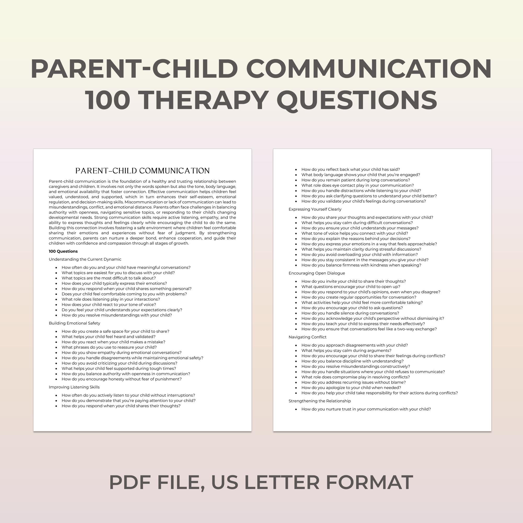 Parent-child Communication Questions, Listening Skills, Open Dialogue ...