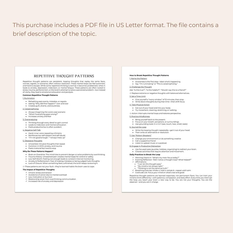 Repetitive Thoughts, Negative Thinking, Thought Patterns, Cognitive ...