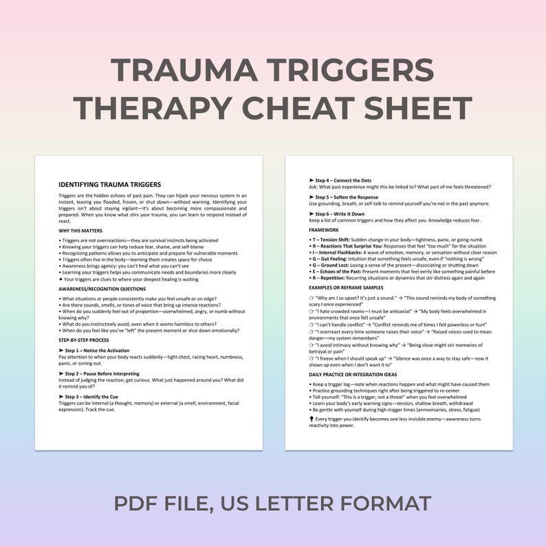 Identifying Trauma Triggers – Printable Worksheet for Emotional ...