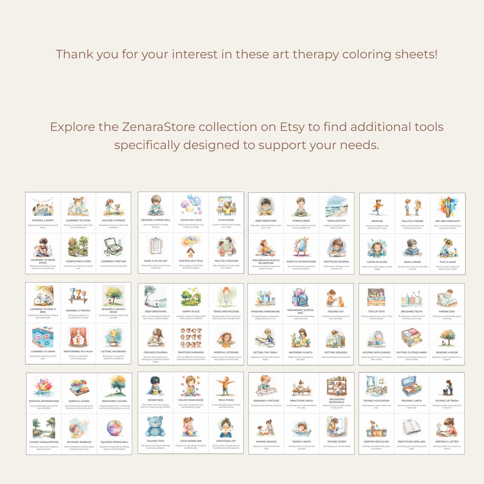 Art Therapy Worksheet, Mindful Coloring, Thoughts Challange, CBT Art ...