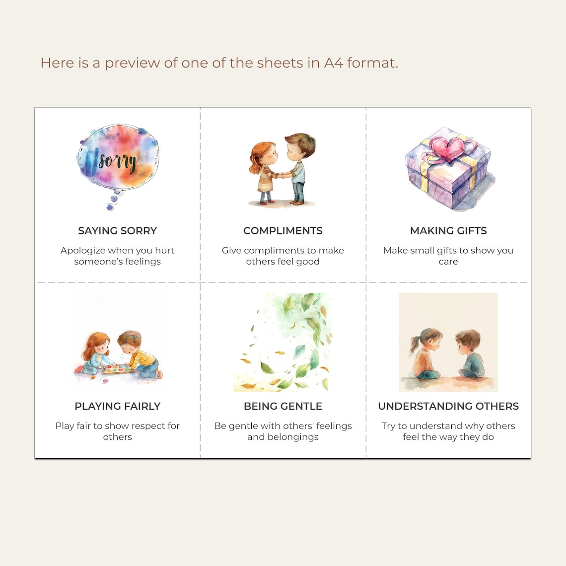 Therapy Cards for Children Empathy Thinking Printable Activity Deck ...