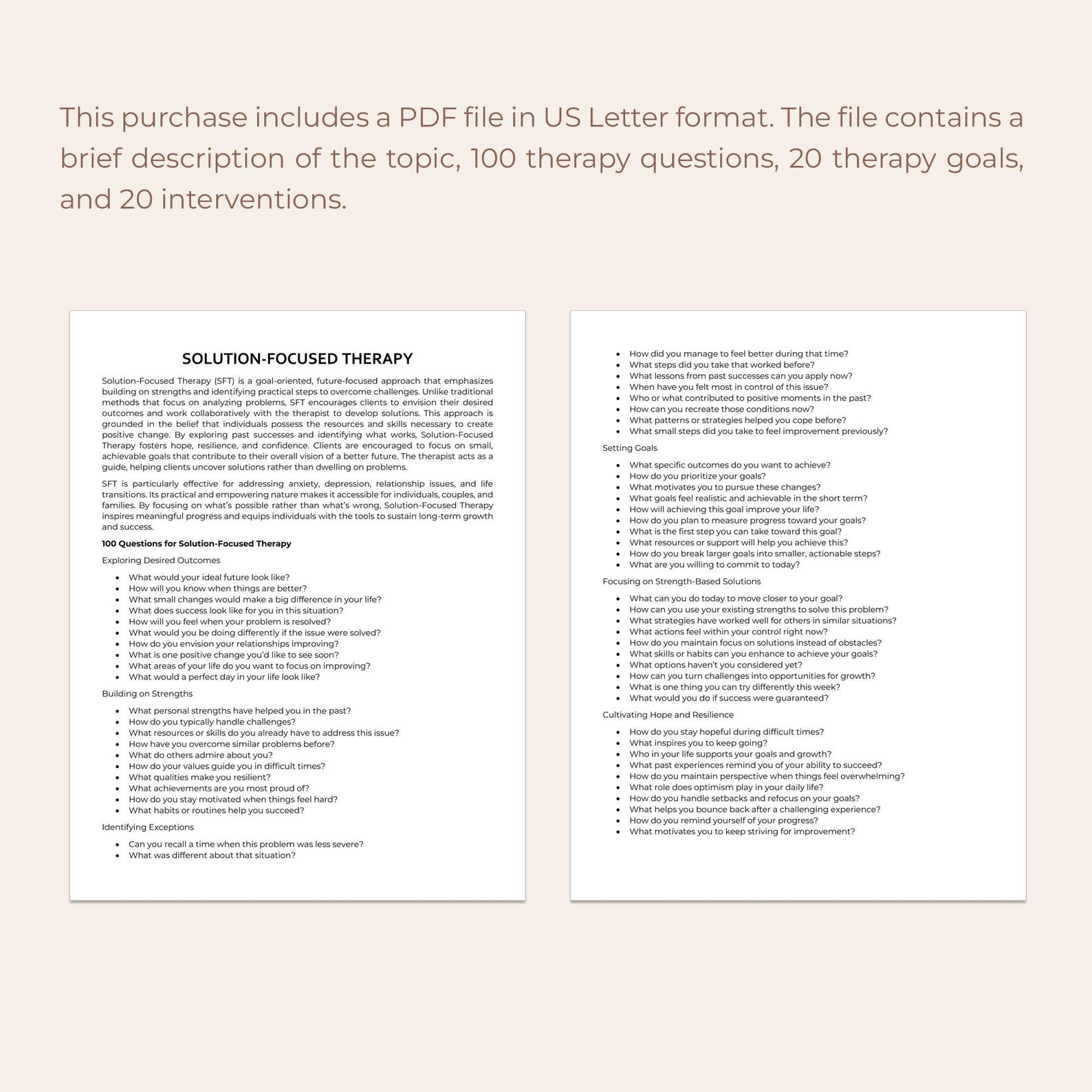 Solution-focused Therapy Questions, Strengths-based, Positive Mindset ...