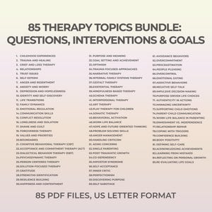 Therapy Questions Bundle, Therapy Goals, Therapy Interventions ...