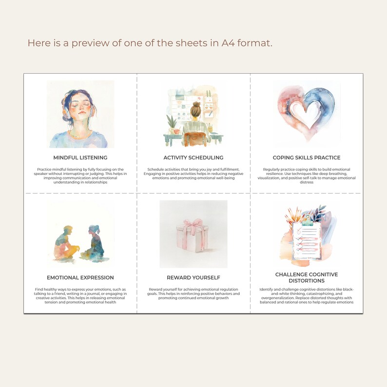 Emotional Regulation Therapy Cards, Dialectical Behavior Therapy Cards ...