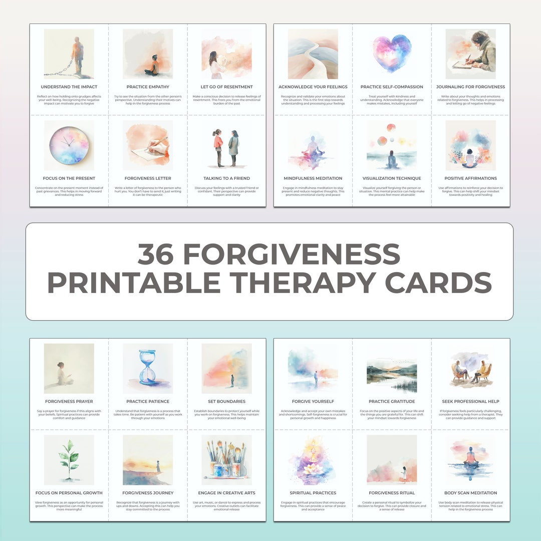 Printable Forgiveness Flashcards Positive Psychology Worksheets ...