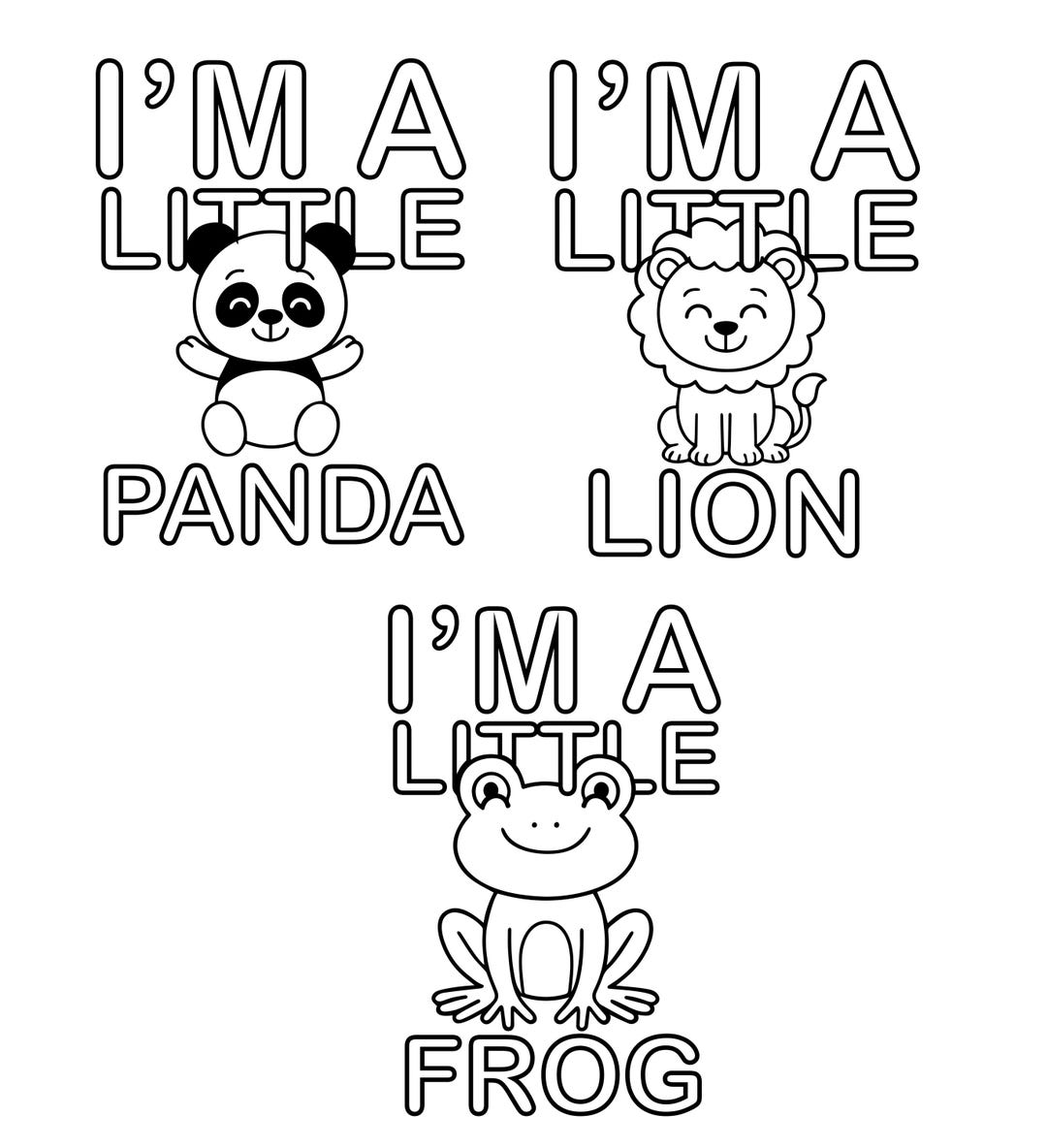 Printable Cute Animal Coloring Page for Kids Sheep, Lion, Panda, and ...