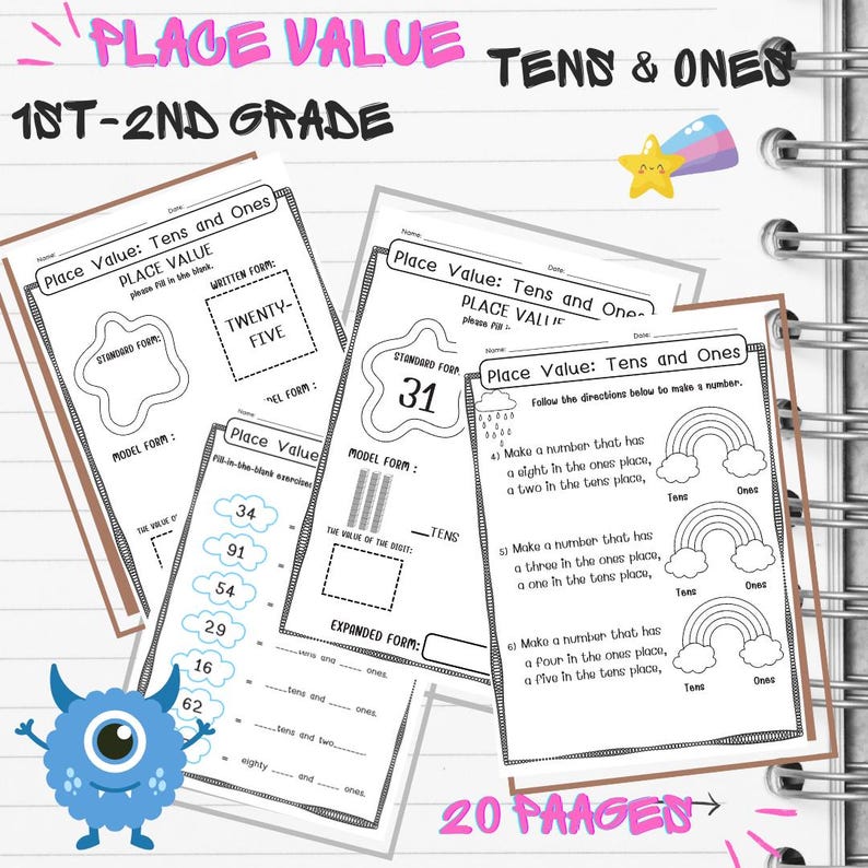Two Digit Place Value Worksheets - Fun Math Practice for Kids ...