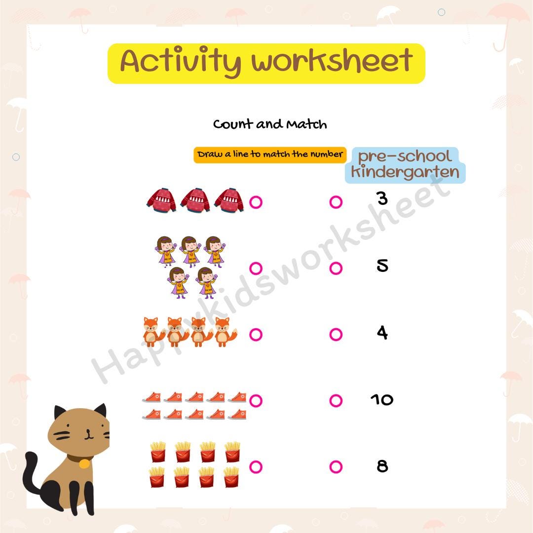 Preschool Worksheet, 25 Printable, Color Matching, Alphabet Matching ...