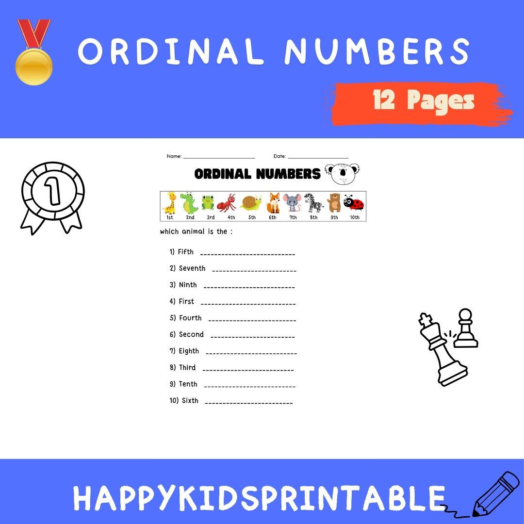 Ordinal Number Practice Worksheets | Learning 1st to 10th Place" L Math ...