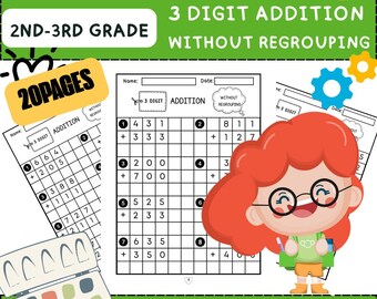 Addition Worksheet, 3digit Addition for Kids, Three Digit Addition ...