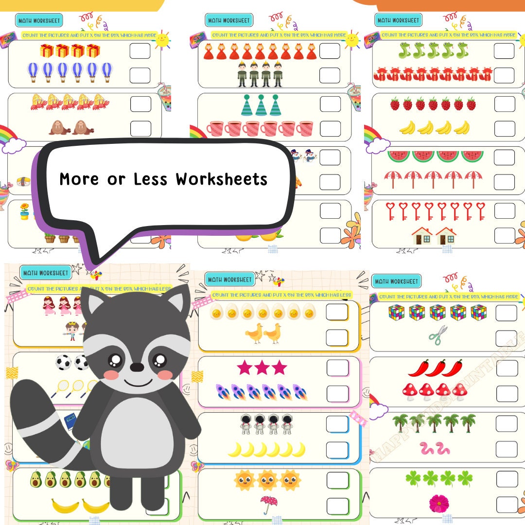 More or Less Worksheet, Comparing Number, Math Worksheets, Worksheet ...
