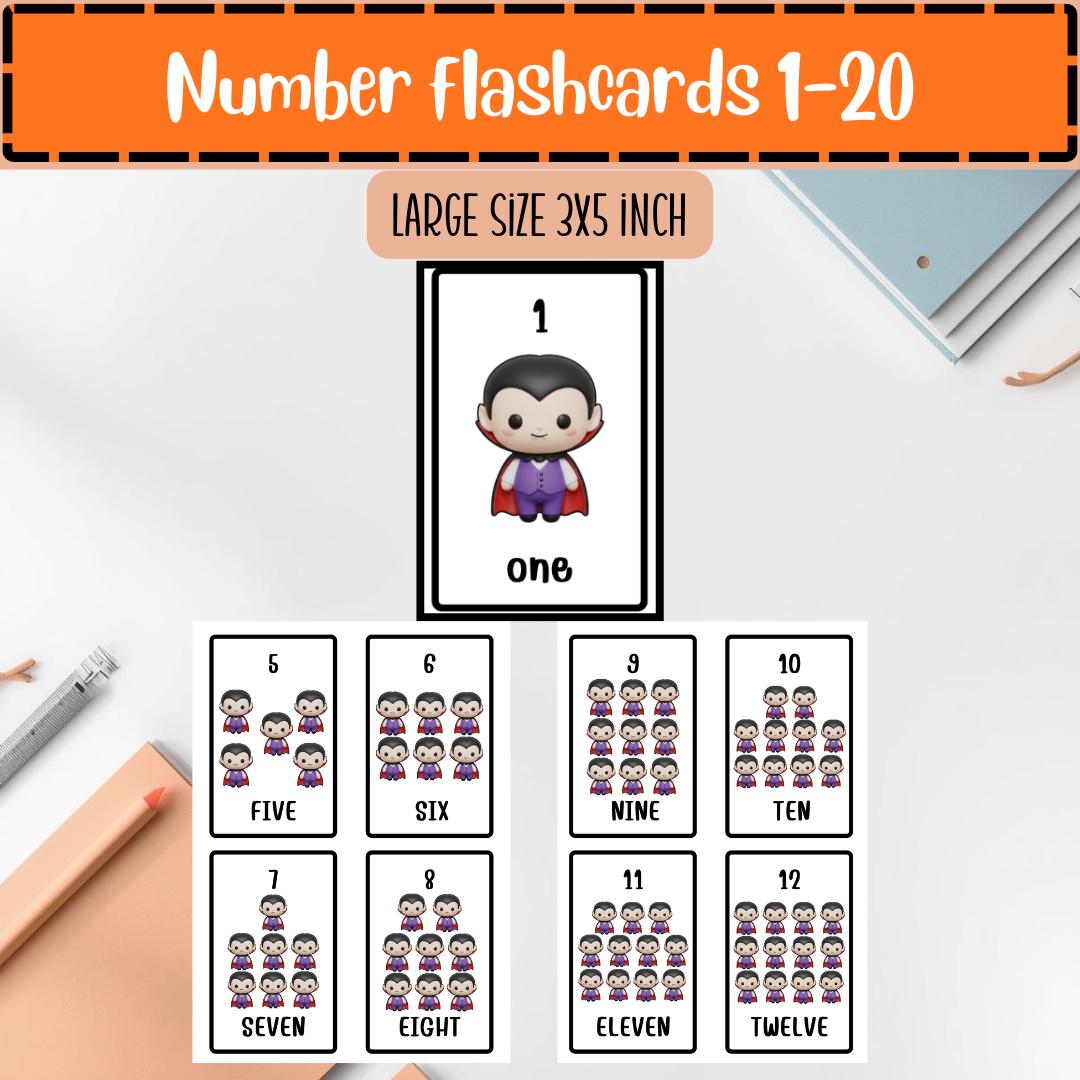 Halloween Number Flashcards: Printable Math Center Activity (PDF) - Etsy