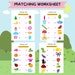 Preschool Worksheet, 25 Printable, Color Matching, Alphabet Matching ...
