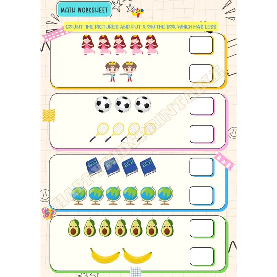 Hojas De Trabajo De Matemáticas Comparando Números 50+ Comparando