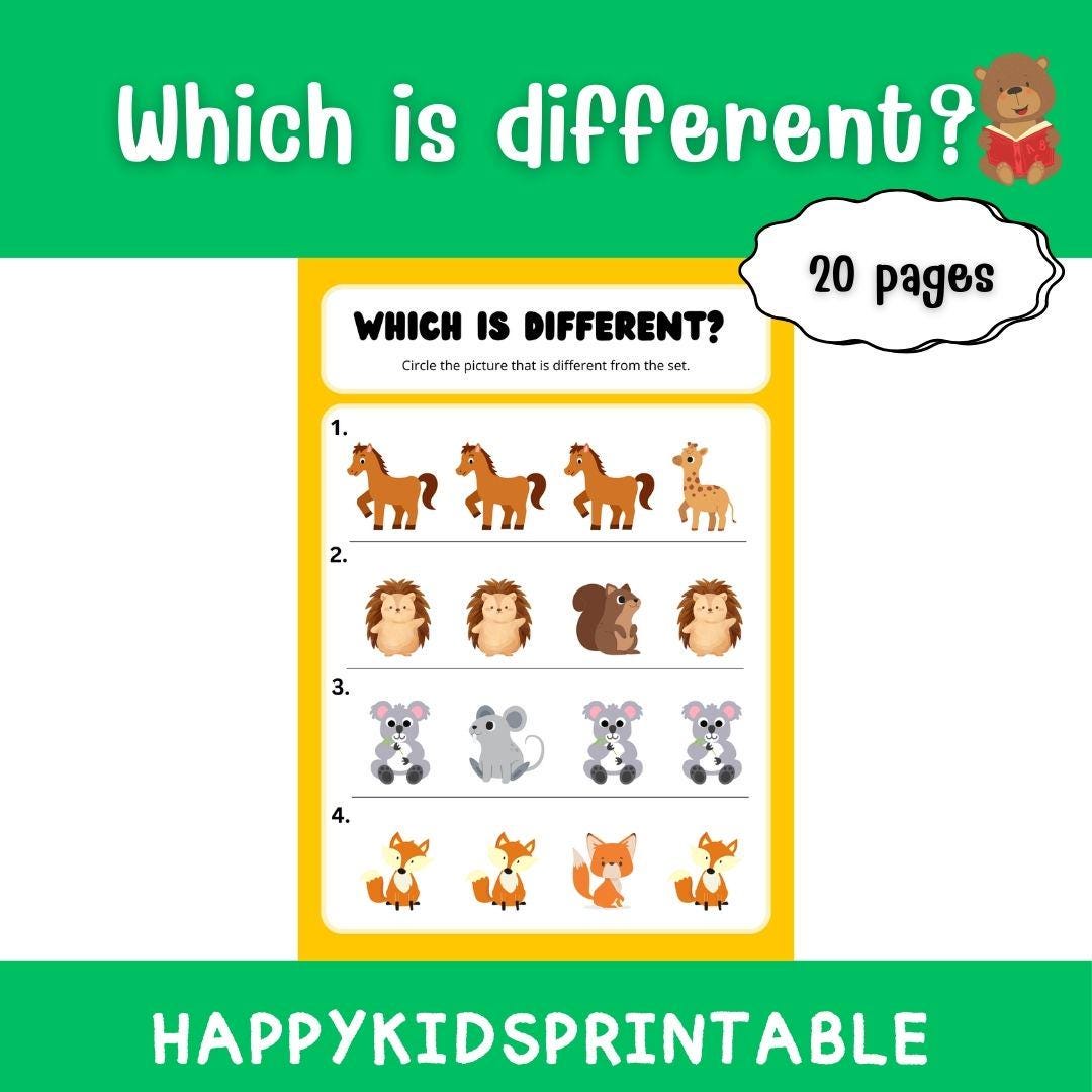 Spot the Difference Fun for Kids, Activity Sheets, Spot the Difference ...