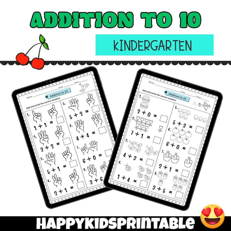 Count and Add to 10 Worksheets | Kindergarten Addition Printables ...