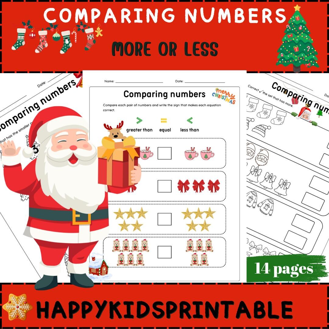 Comparing Numbers Worksheets for Kindergarten & 1st Grade | Fun Math ...