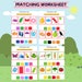 Preschool Worksheet, 25 Printable, Color Matching, Alphabet Matching ...