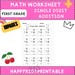 Single Digit Addition Worksheet: Printable Math Practice (PDF) - Etsy