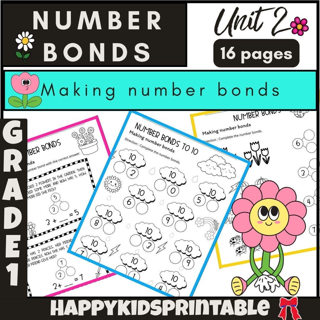 Number Bonds to 10 | Make 10 With Number Bonds | Grade 1 Addition Math ...