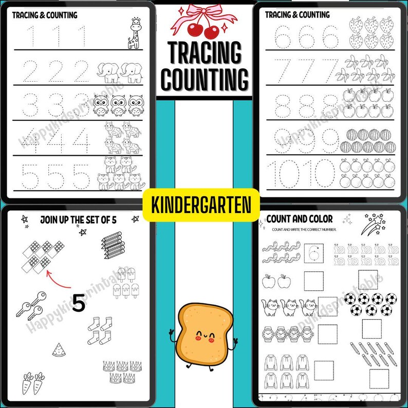 Tracing and Counting 1-10 | Preschool Number Practice | Printable ...
