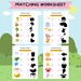 Preschool Worksheet, 25 Printable, Color Matching, Alphabet Matching ...