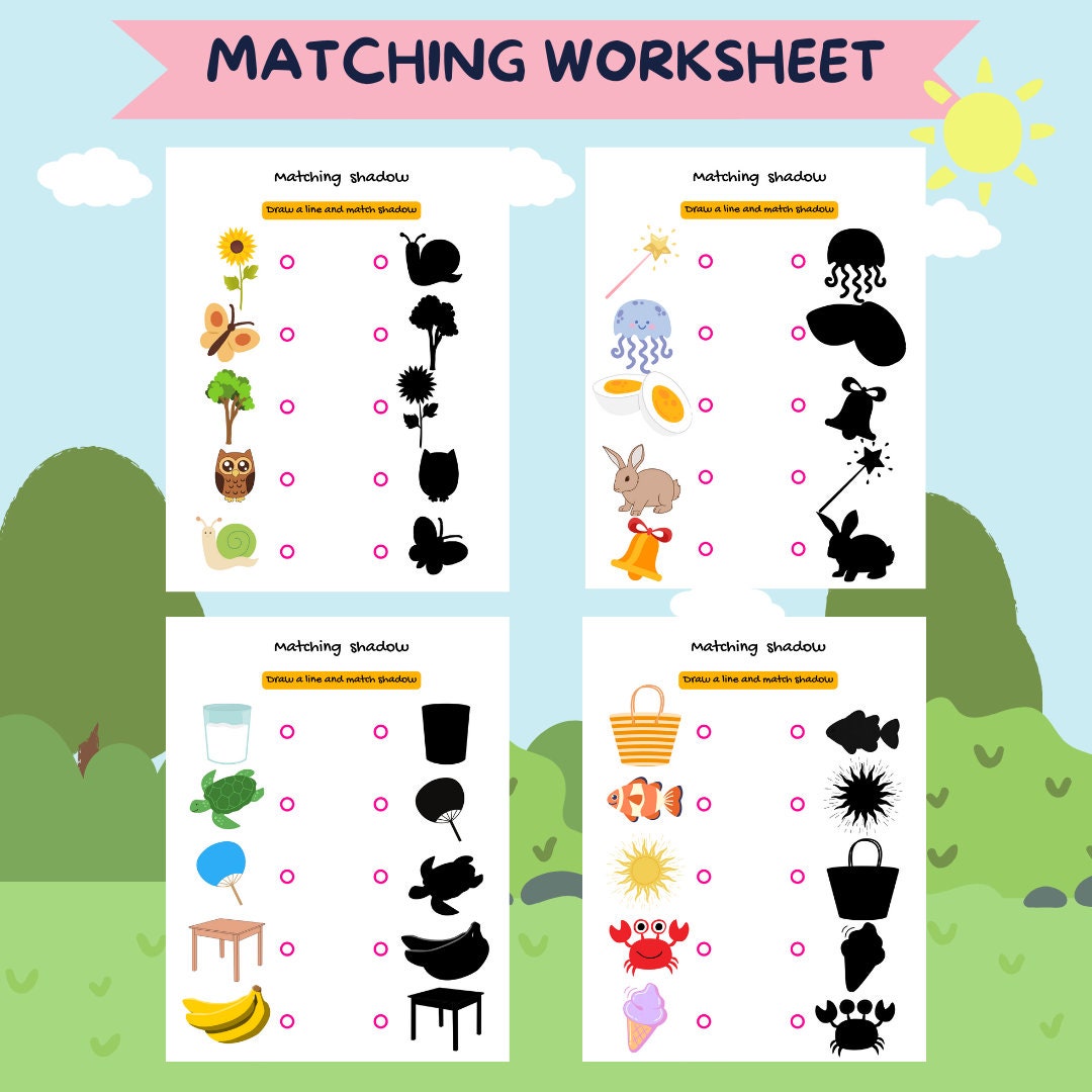 Preschool Worksheet, 25 Printable, Color Matching, Alphabet Matching ...