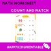 Kindergarten Worksheet, Count and Match, Math Worksheet, Counting ...