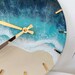 Resin Ocean Wall Clock Resin Art Beach and Sea Unique Wall Decor Epoxy ...