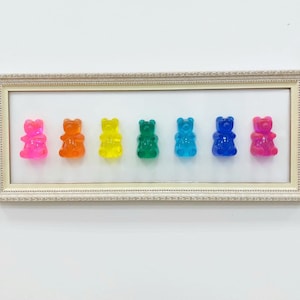Pop Art 3D Rainbow Gummy Bear Multicolored Resin Sculpture Wall Art ...