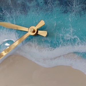 Resin Ocean Wall Clock Resin Art Beach and Sea Unique Wall Decor Epoxy ...