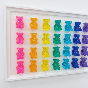Bright Rainbow Gummy Bear Pop Art 3D Resin Sculpture Wall Hanging Wall ...