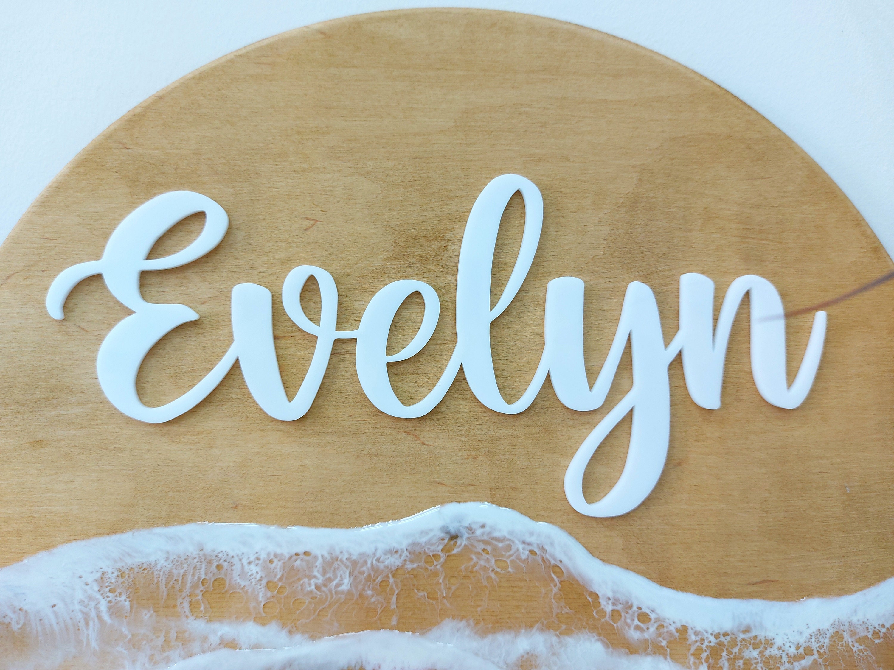 Baby Girl Crib Sign 3D Baby Name Sign Name Sign Round Ocean Themed ...