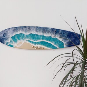 Surfboard Wall Resin Art - Epoxy Ocean Decor - Beach House Decor - Sea ...
